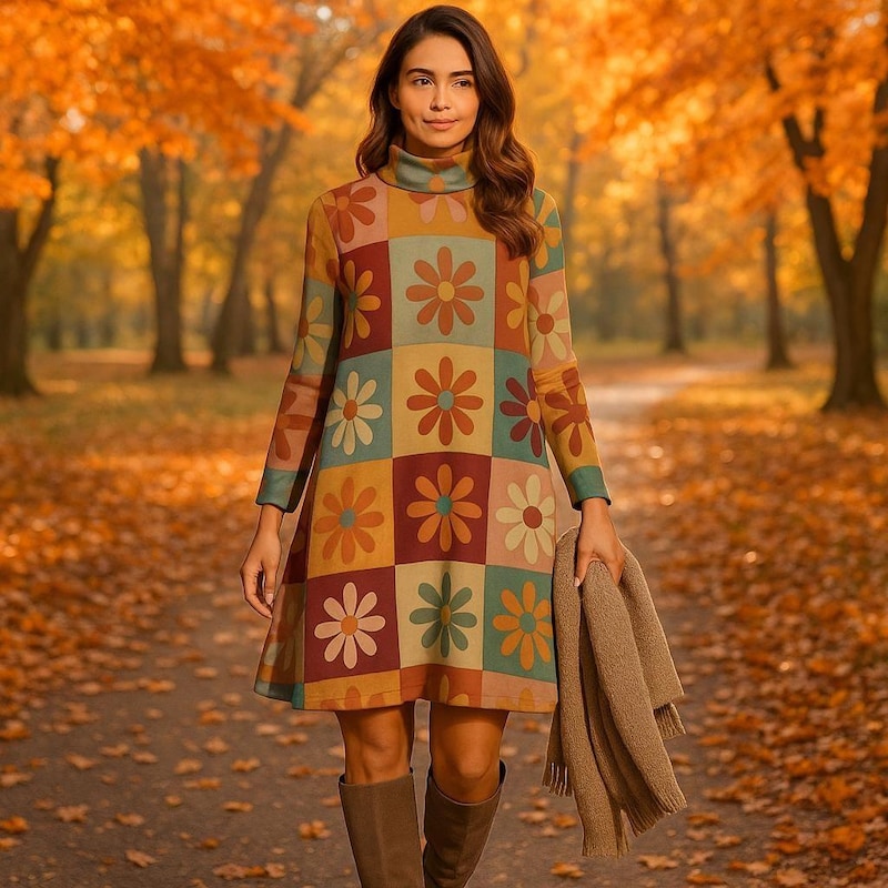 1970s Dress Autumn - Etsy