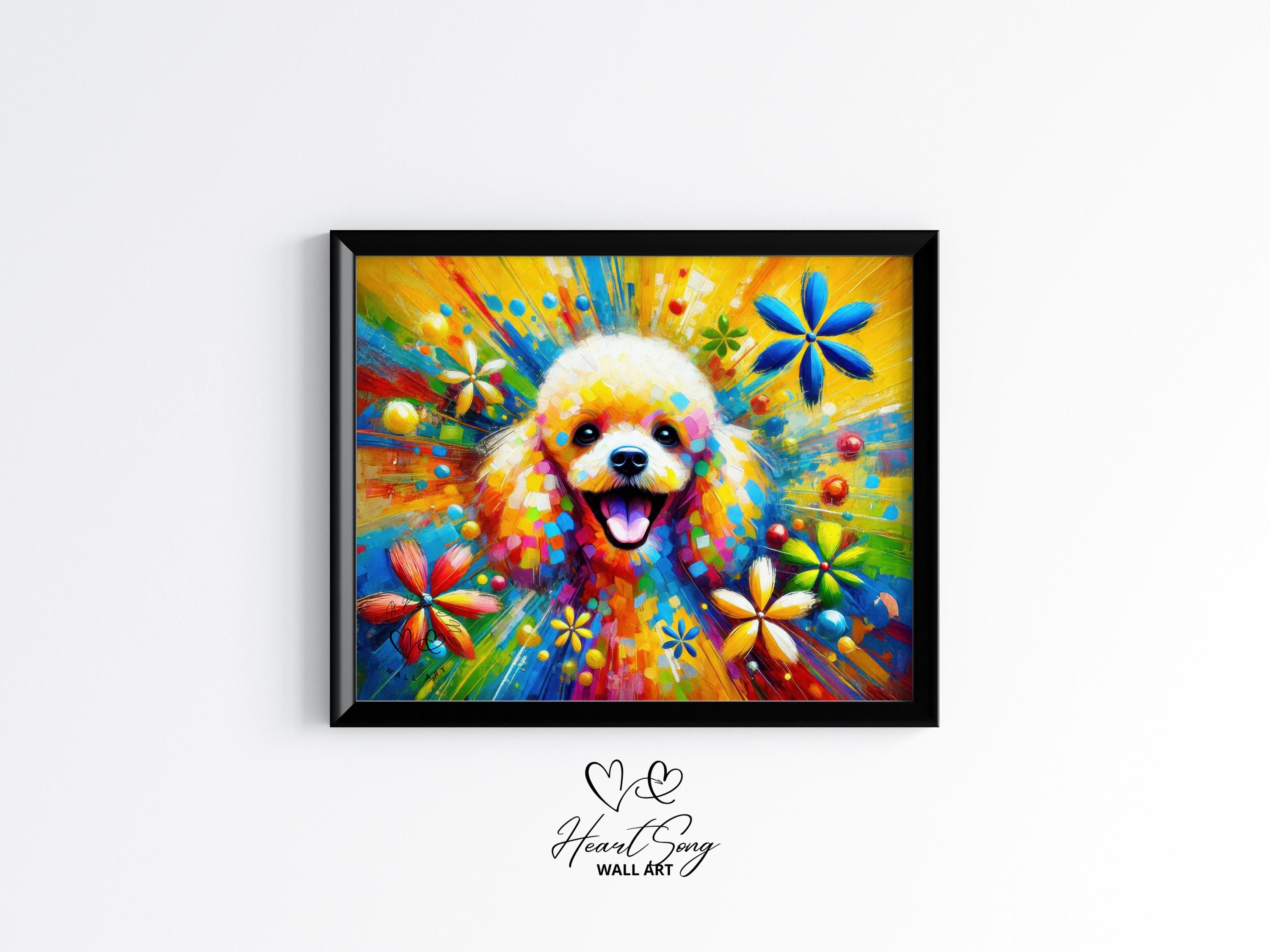 Poodle Colorful Printable Painting - Vibrant Abstract Dog Wall Art ...