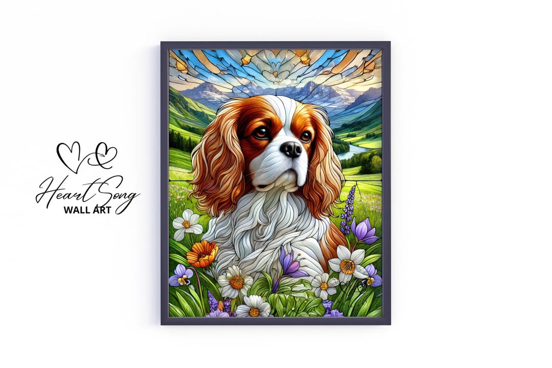 Cavalier King Charles Spaniel in Meadow - Romantic Dog Printable ...