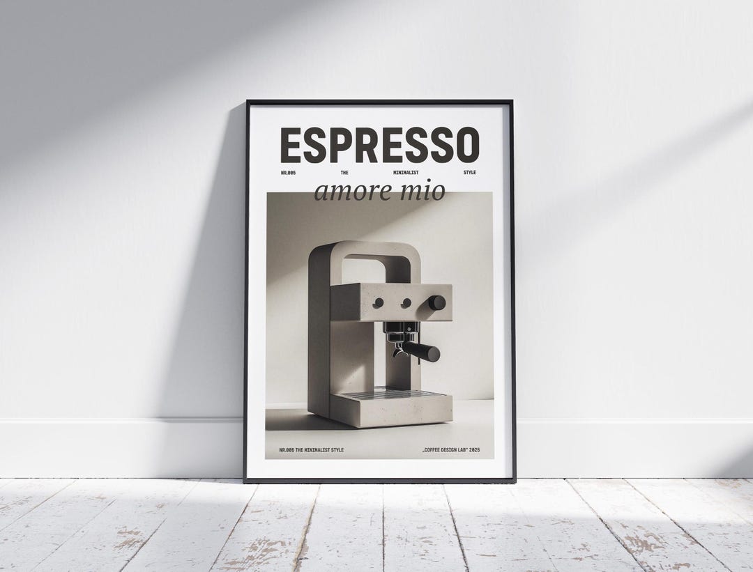 Minimalistic Espresso Machine Art Print, Futuristic Sculptural Coffee ...