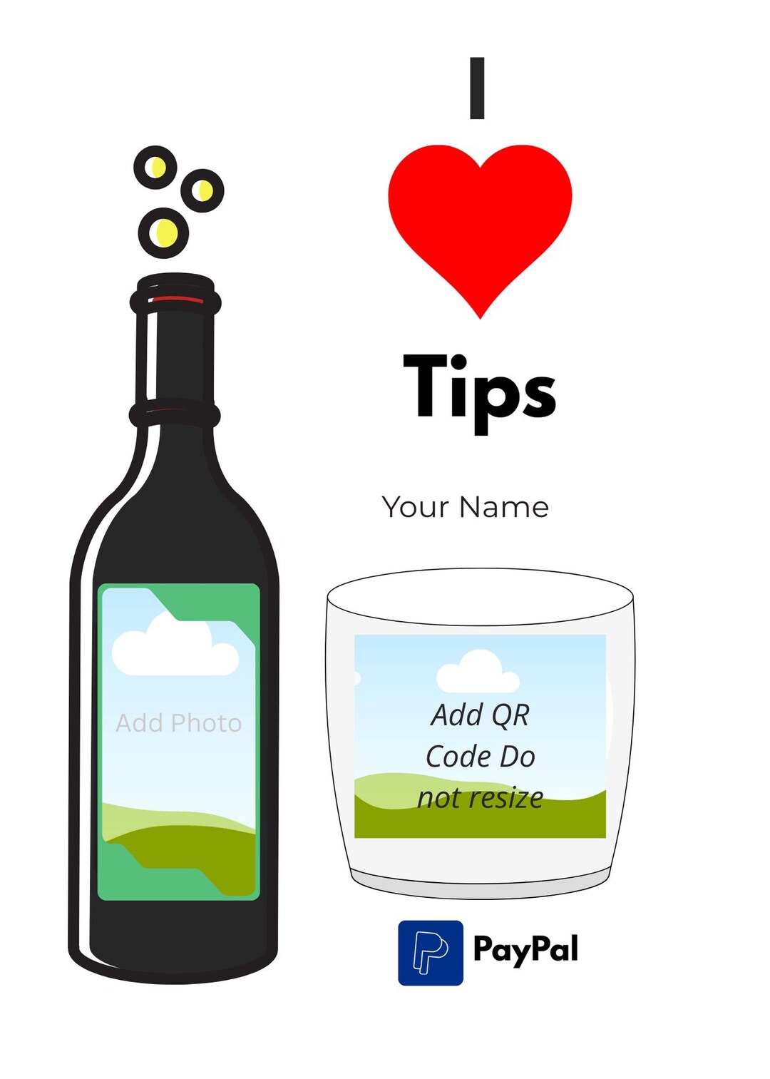 Editable Paypal Tip Sign: QR Code Virtual Tip Jar (digital Download) - Etsy