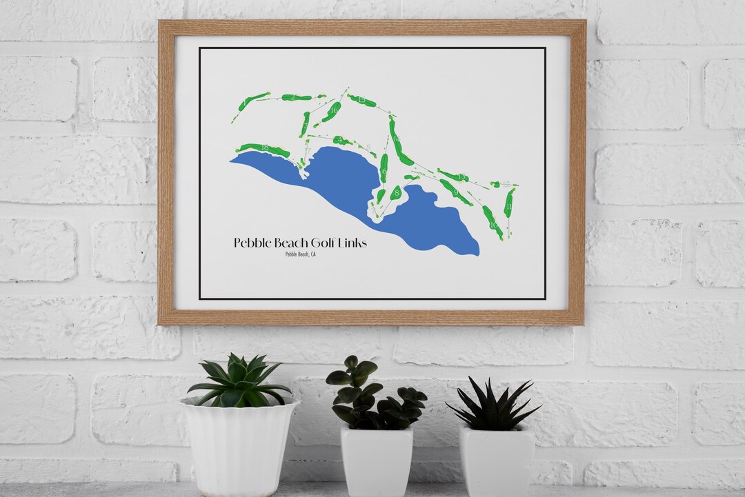 Pebble Beach Golf Course Map Print – Pebble Beach Golf Poster, Monterey ...