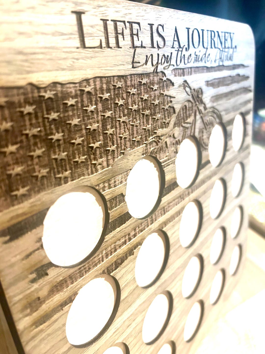 Custom Poker Chip Display | Personalized Wooden Keepsake | Engraved ...