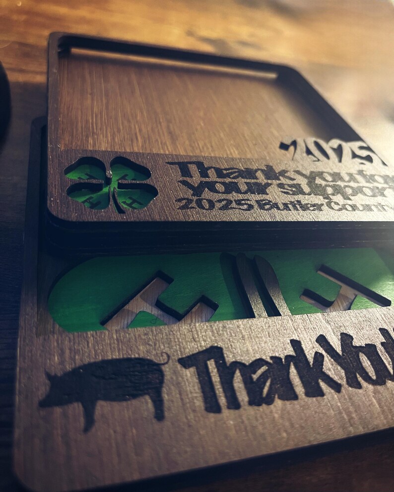 Personalized 4-H Fair Auction Thank You Plaque: Custom Engraved Wooden ...