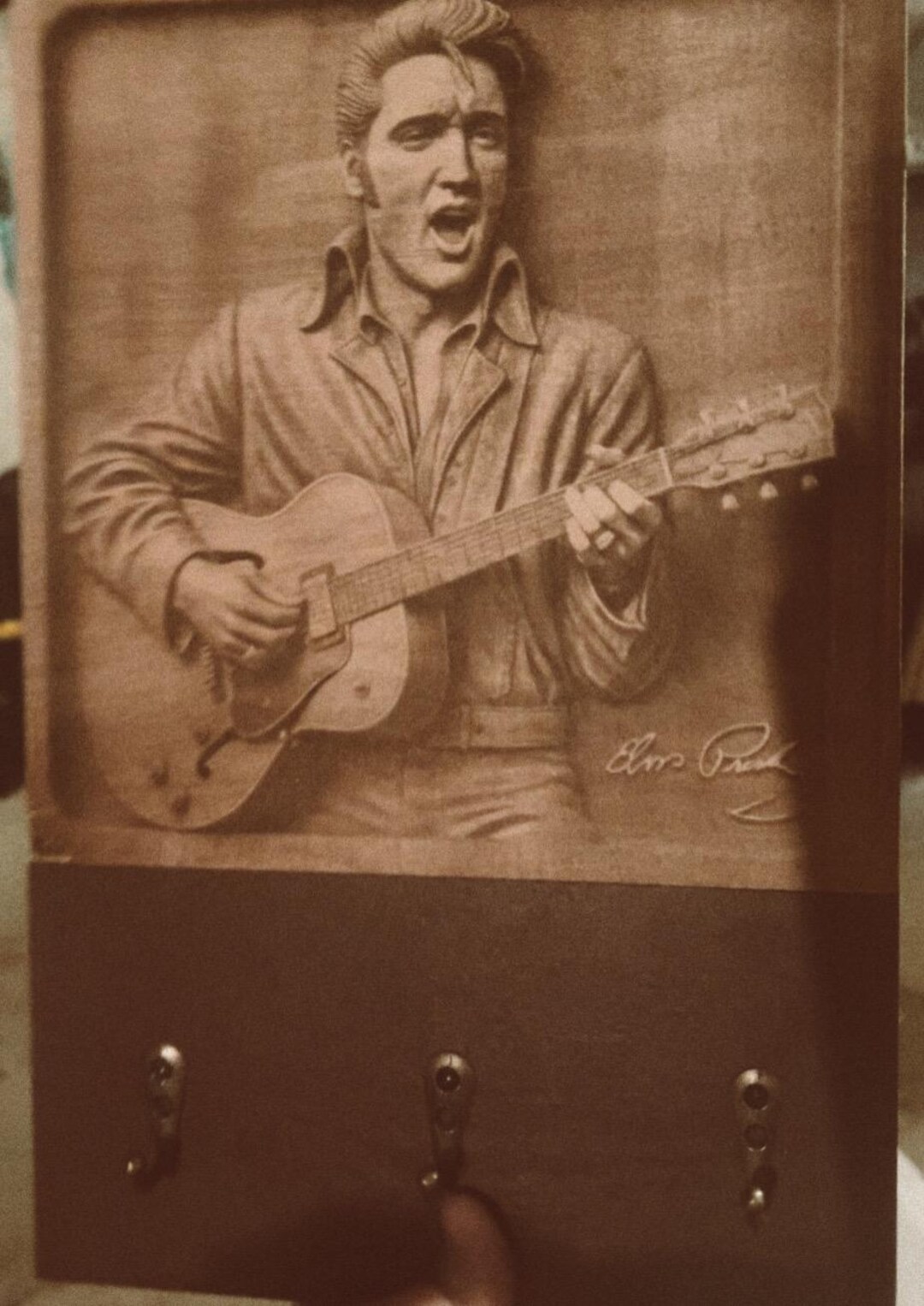 Engraved Wooden Elvis Key Holder - Etsy