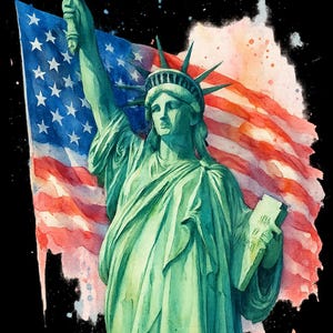 Freedom PNG | Statue of Liberty Watercolor PNG - Etsy