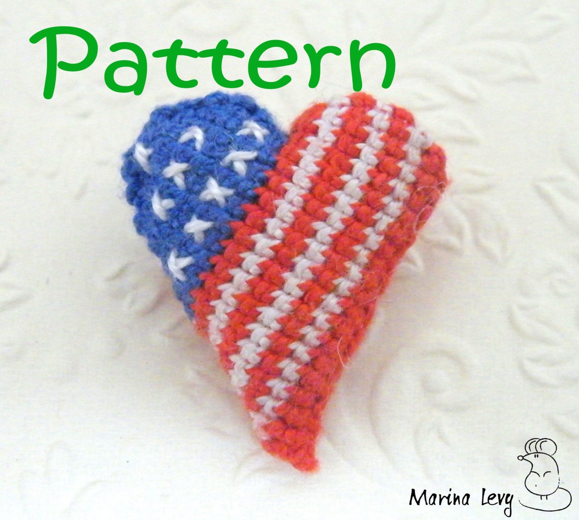 Crocheted American Heart Pattern/tutorial for Crocheted | Etsy