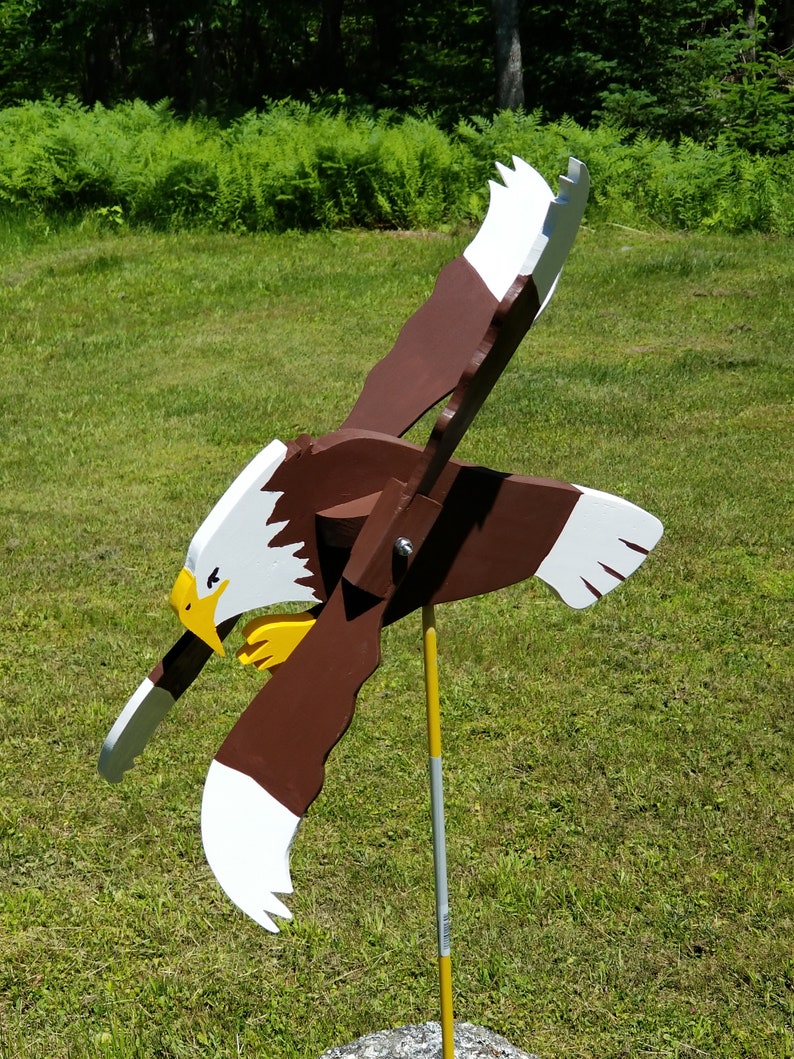 Bald Eagle Whirligig, Yard and Garden Wooden Wind Spinner, Folk Art - Etsy