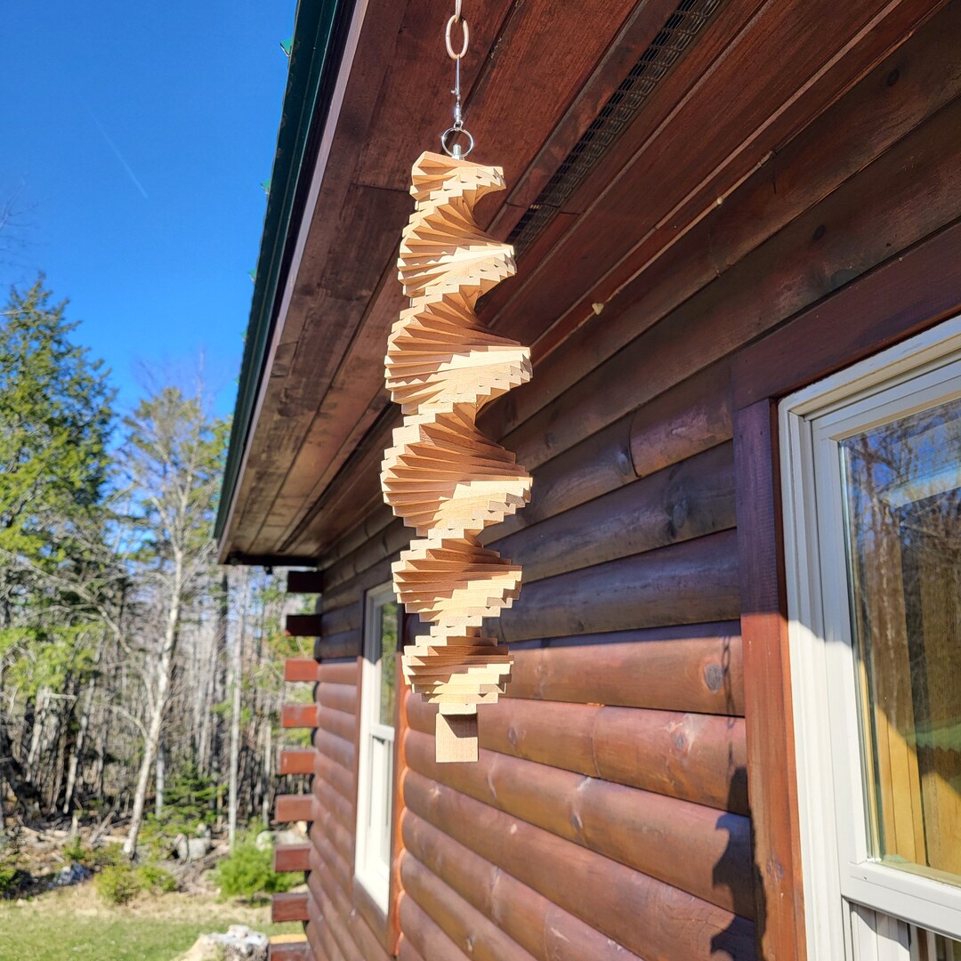 Western Red Cedar Wind Spinner: Large Aromatic Garden Decor - Etsy