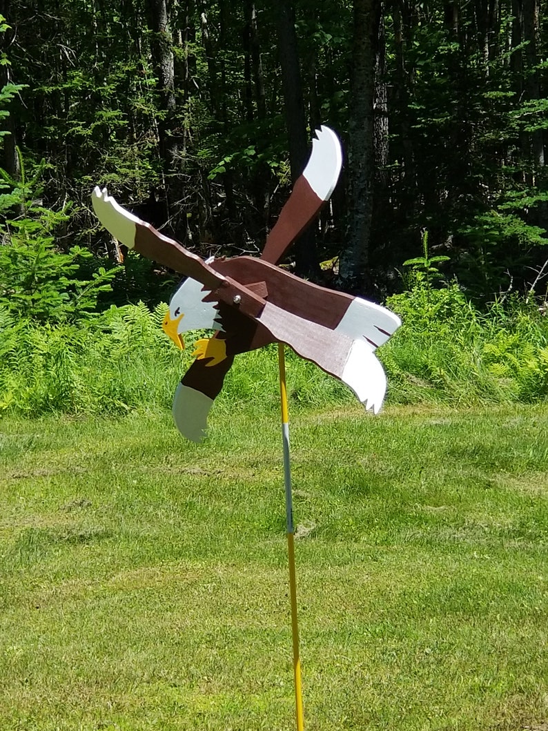 Bald Eagle Whirligig, Yard and Garden Wooden Wind Spinner, Folk Art - Etsy