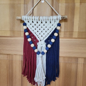 American Flag Patriotic Macrame Wall Hanging - Etsy