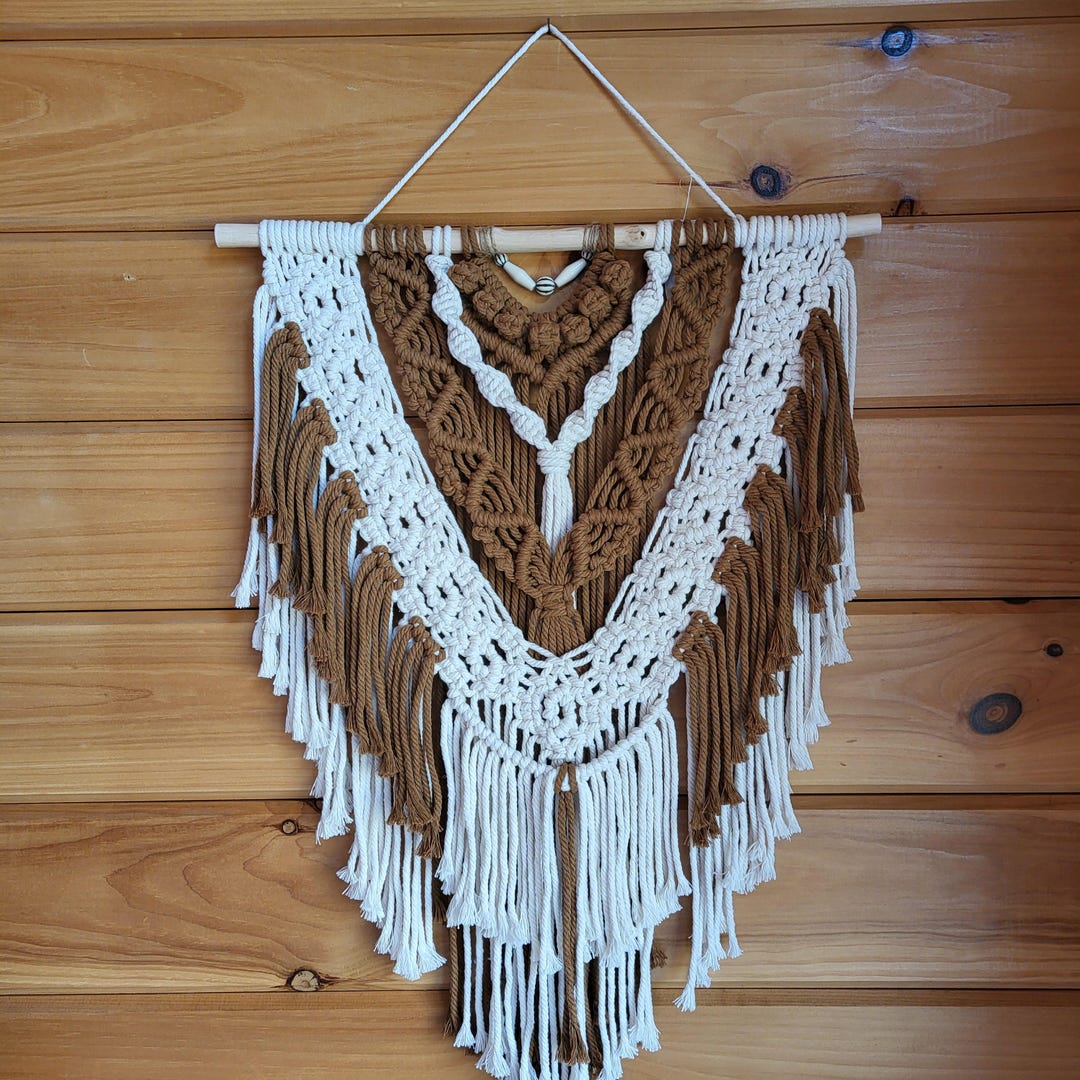 Coffee and Cream Native American-inspired Macrame Wall Hanging With ...