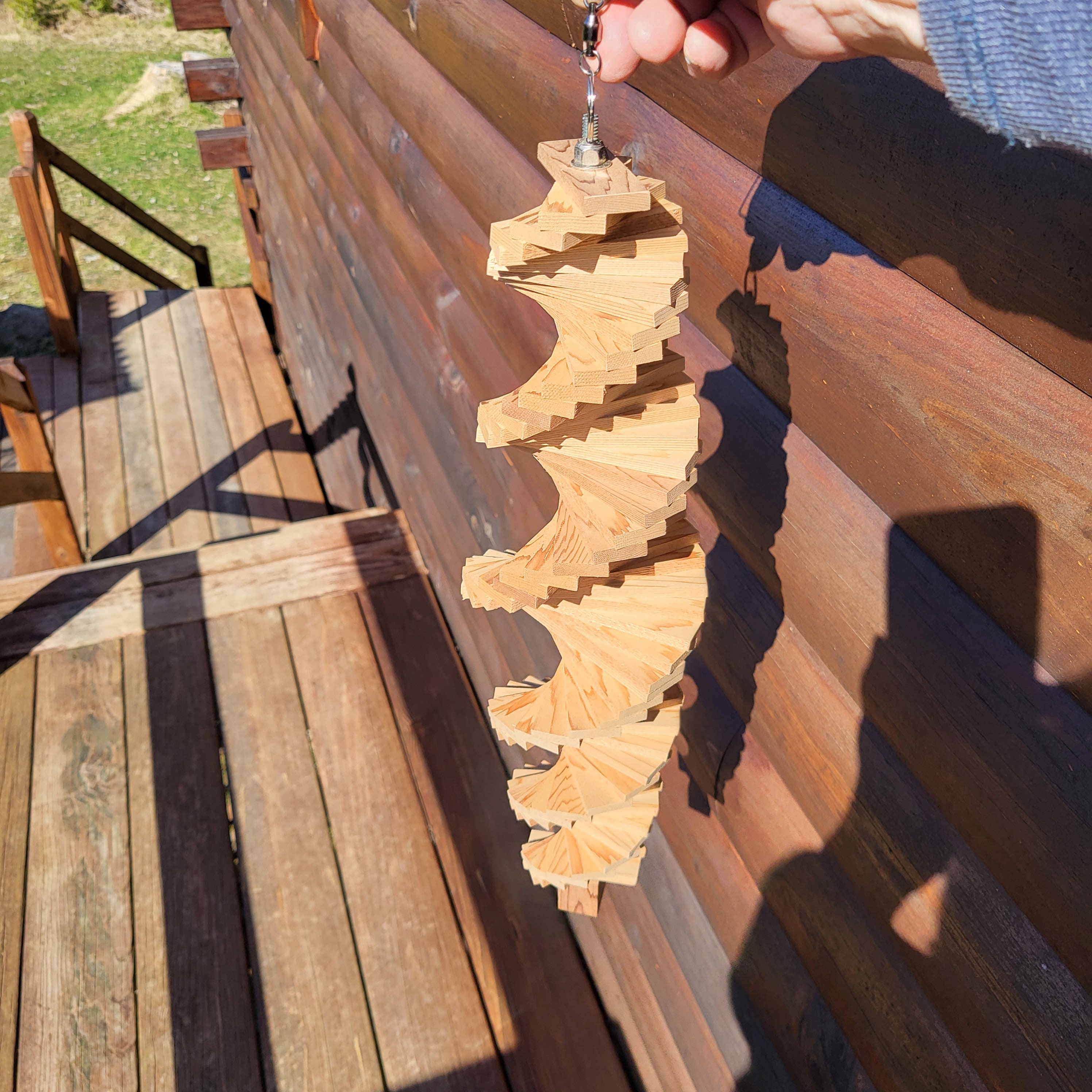 Western Red Cedar Wind Spinner: Large Aromatic Garden Decor - Etsy