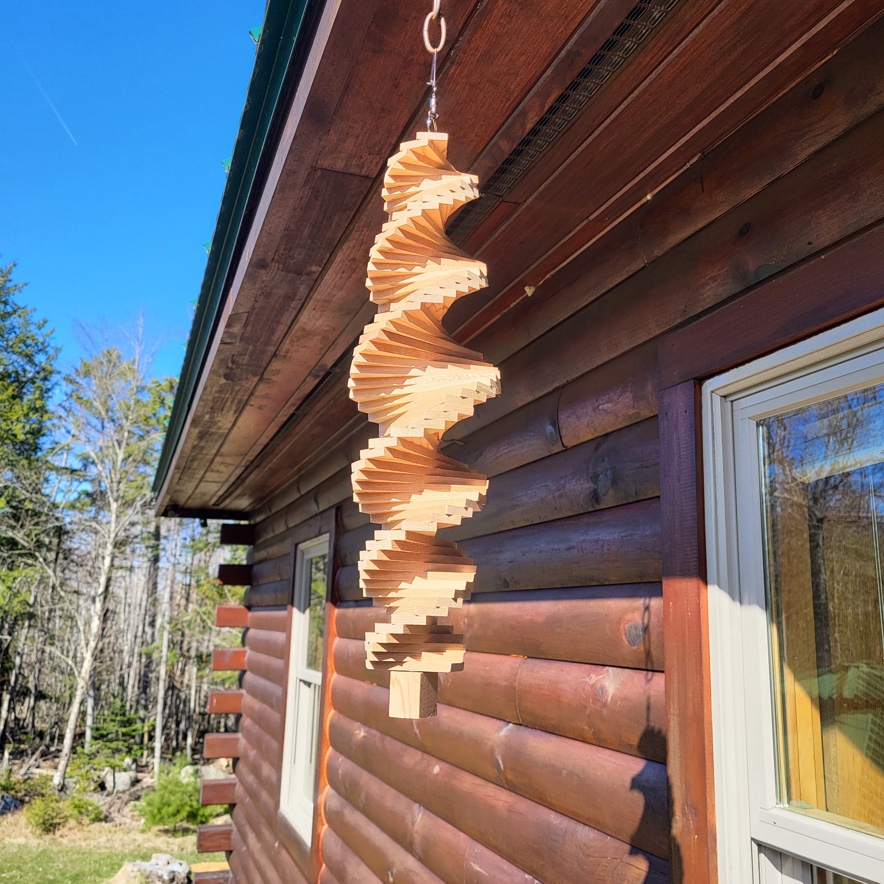 Western Red Cedar Wind Spinner: Large Aromatic Garden Decor - Etsy