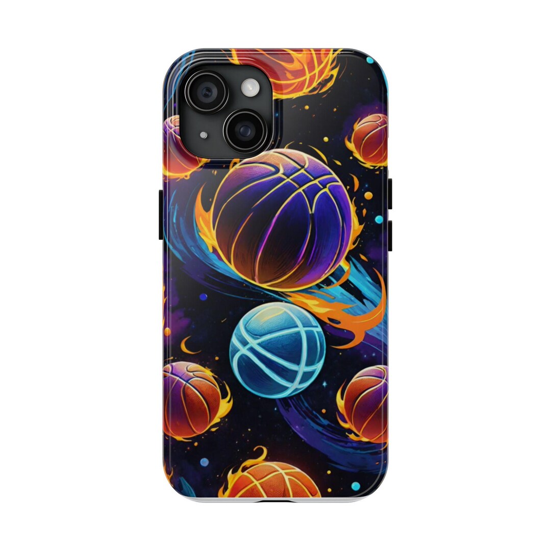 IPhone 15 Basketball Space Themed Phone Case - Tough Phone Cases ...