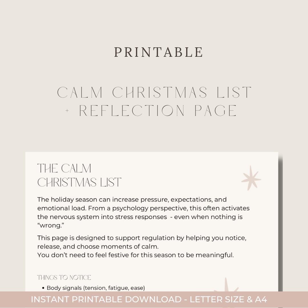 Calm Christmas Printable | A Gentle Holiday Reset | 2-page Reflection ...