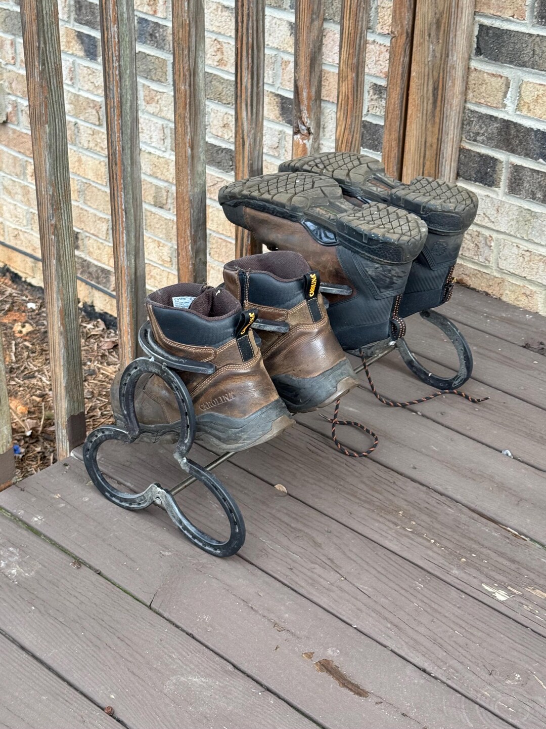 Rustic Western Horseshoe Boot Rack. - Etsy