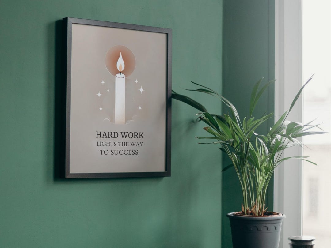 Hard Work Lights the Way | Motivational Digital Print | Success ...