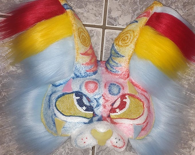 Clown Therian Mask, Anime Toony Cartoon Mask, Cat Mask, Hybrid Cosplay ...