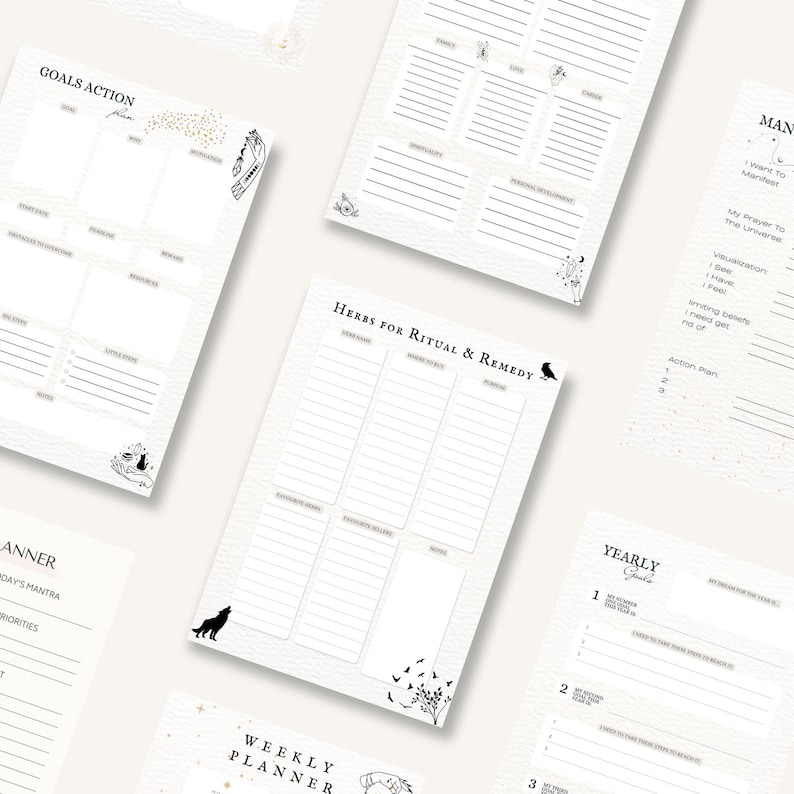 ADHD Witchy Planner Digital Download | Printable Journal | Moon Rituals ...