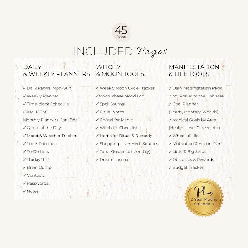 ADHD Witchy Planner Digital Download | Printable Journal | Moon Rituals ...