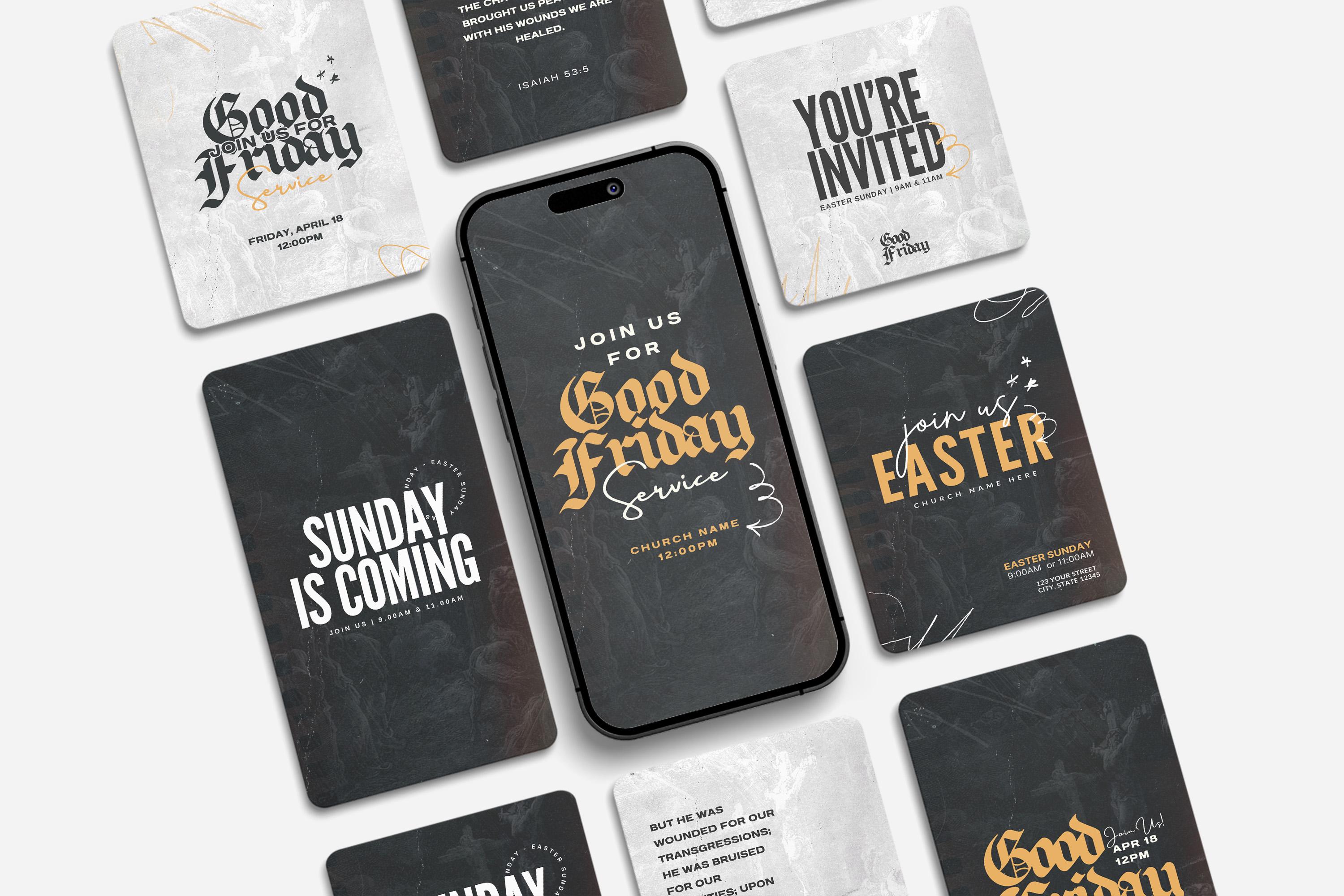 Good Friday Graphics Pack | Good Friday Canva Template, Editable Good ...