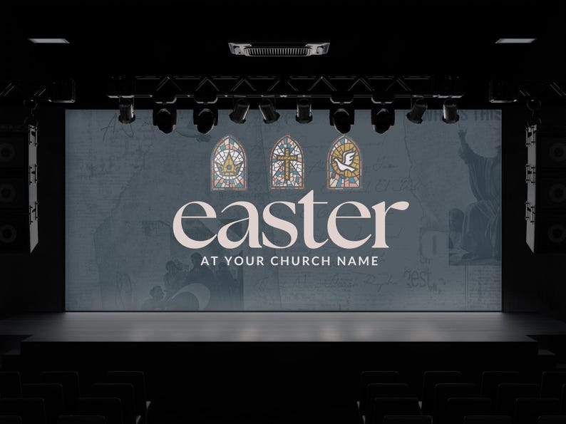 Editable Easter Church Graphics: Canva Template for Easter Sermon - Etsy