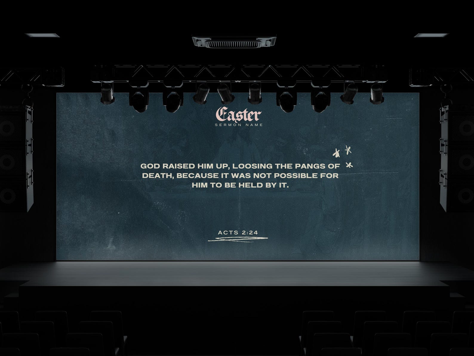 Editable Easter Church Graphics: Canva Templates for Sermon, Social ...