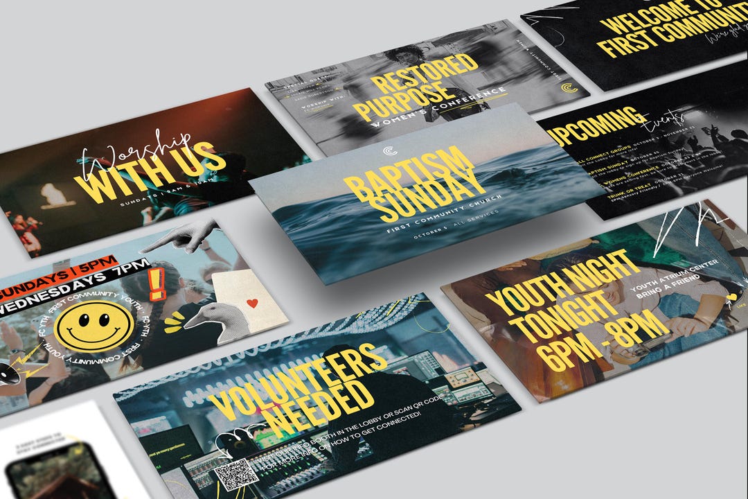 Editable Church Service Slides | Editable Church Socials Template ...