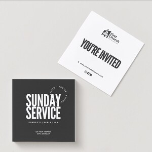 Modern Church Invitation Template: Editable Canva Card (digital ...