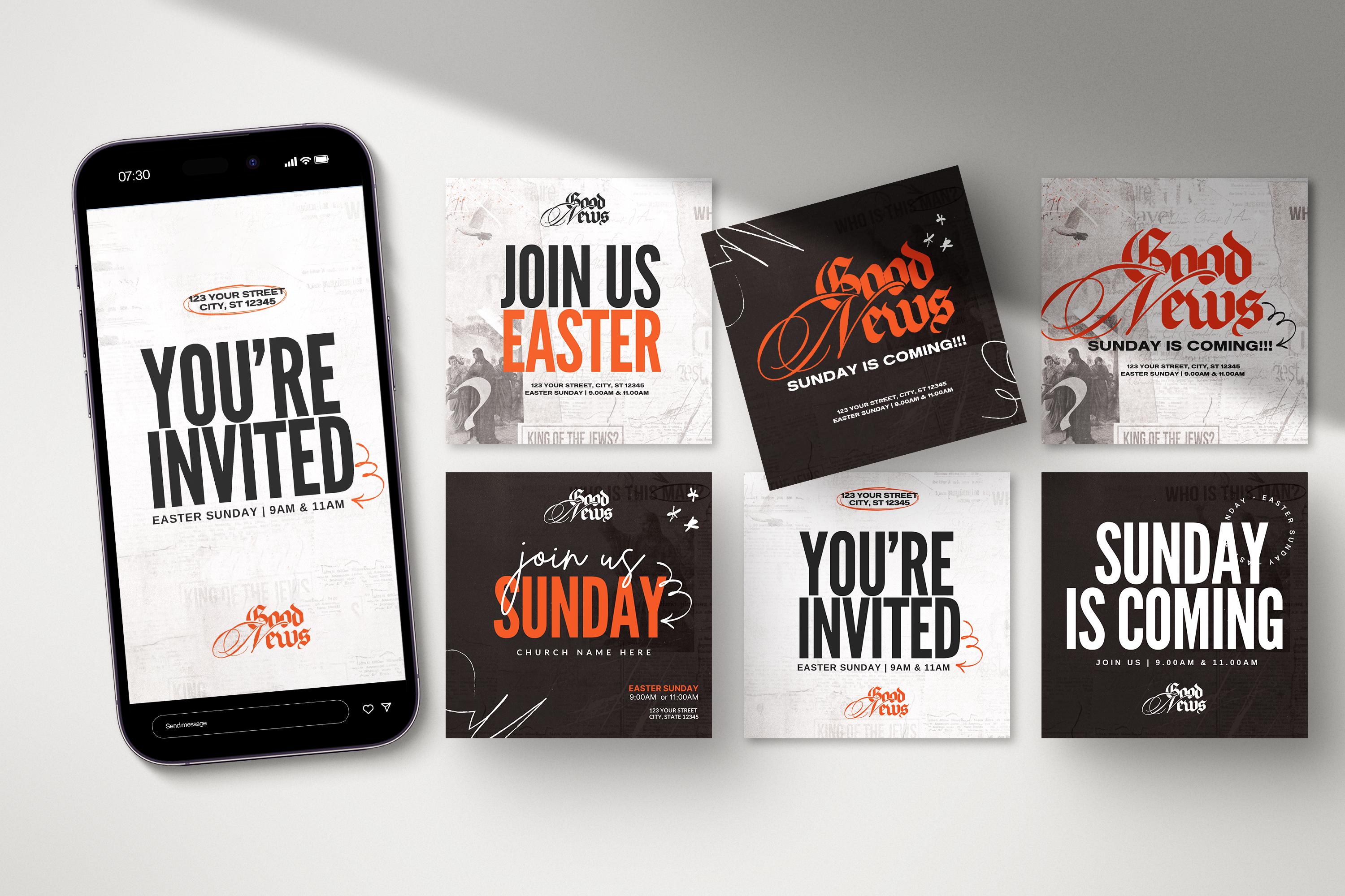 Editable Easter Canva Graphics, Church Template Slides (instant ...
