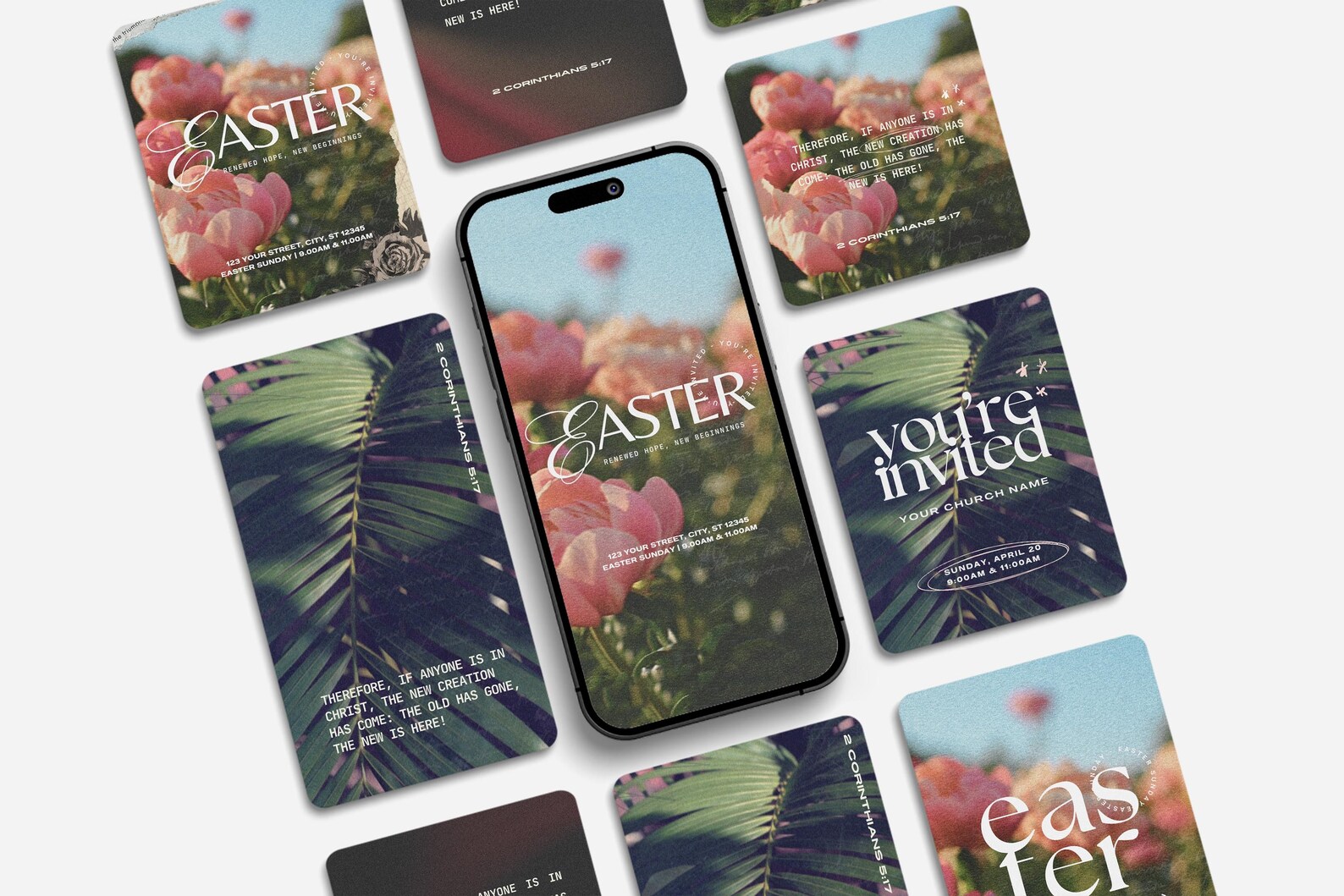 Editable Church Easter Graphics Canva | Editable Easter Graphics ...