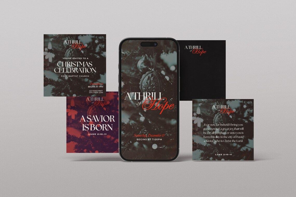 Church Christmas Graphics | Modern Sermon Series Canva Templates ...