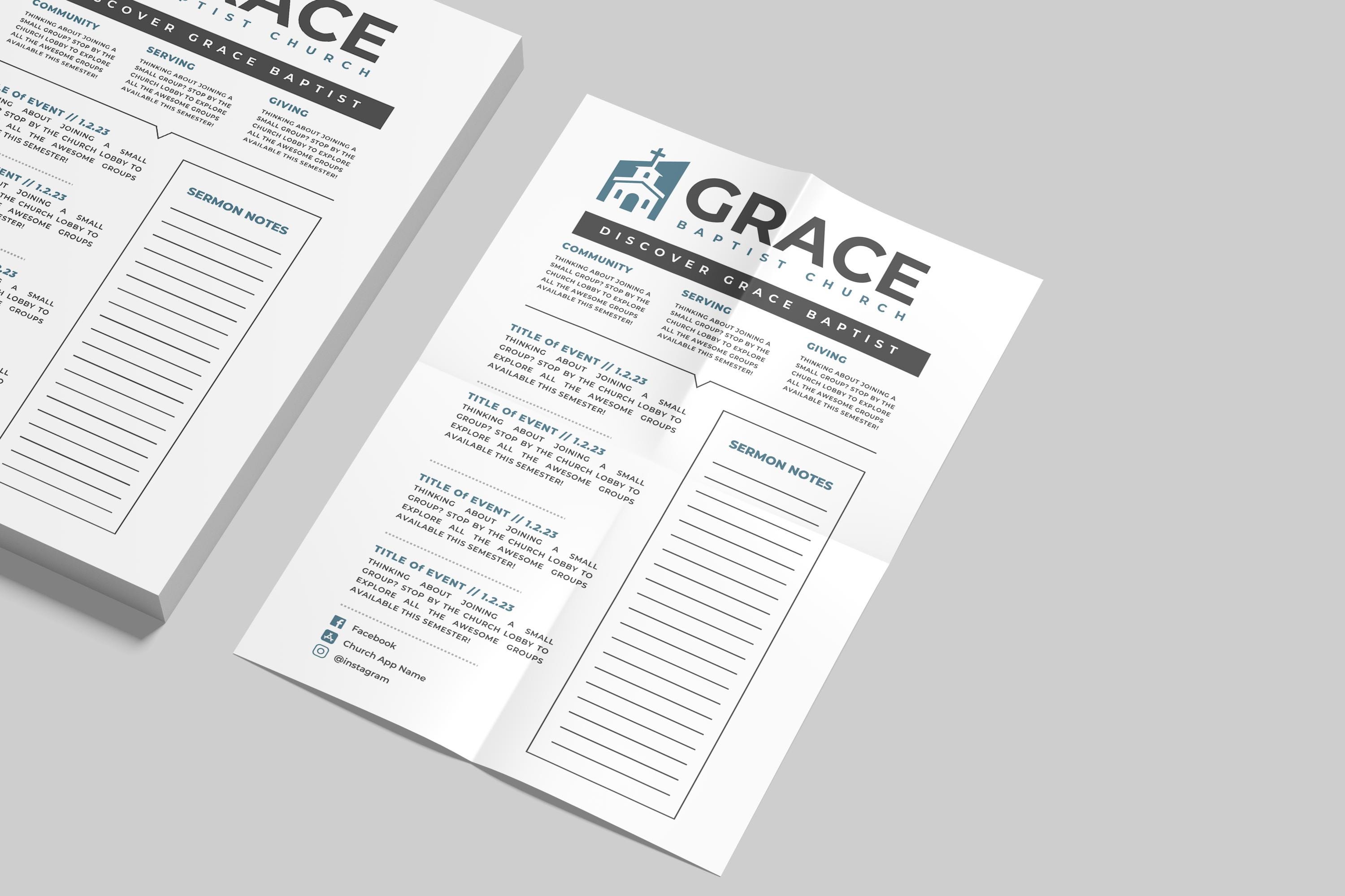 Editable Church Bulletin Template | Canva Church Graphics (digital) - Etsy