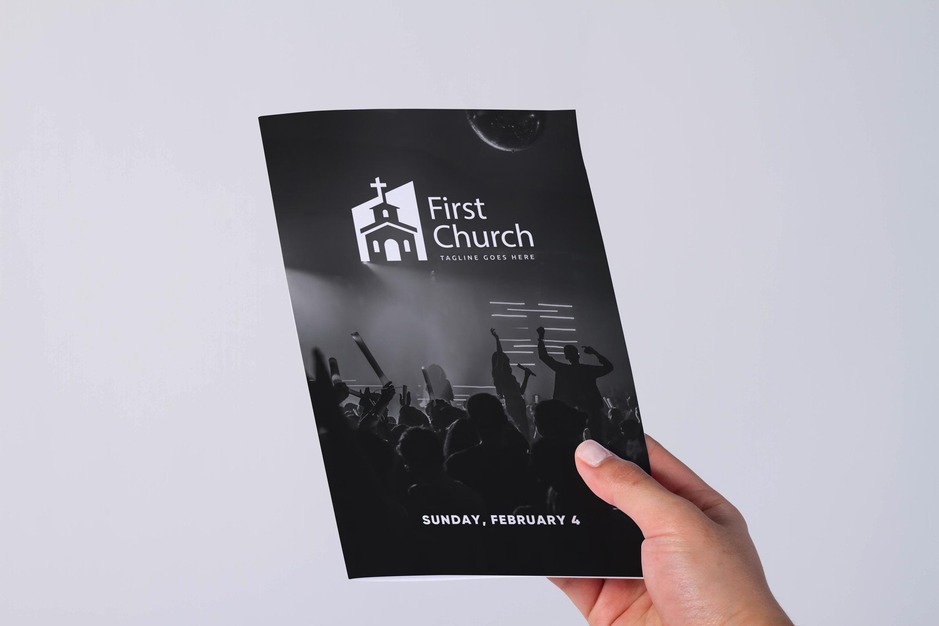 Editable Church Bulletin Template | Canva Graphics (digital Download ...