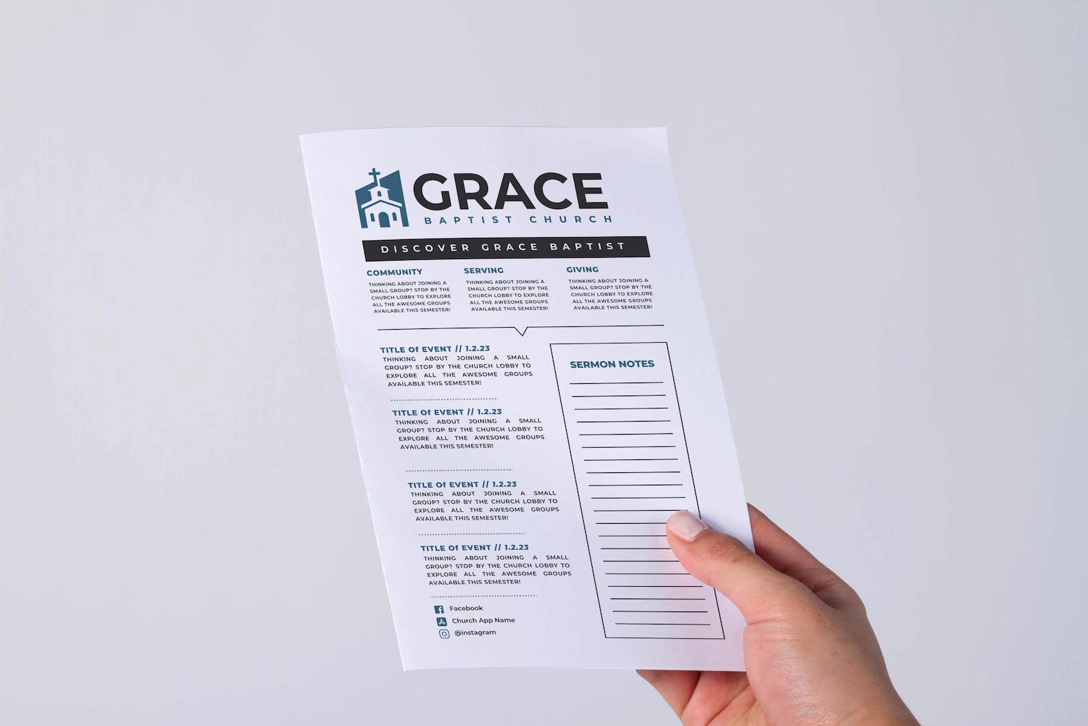 Editable Church Bulletin Template | Canva Church Graphics (digital) - Etsy