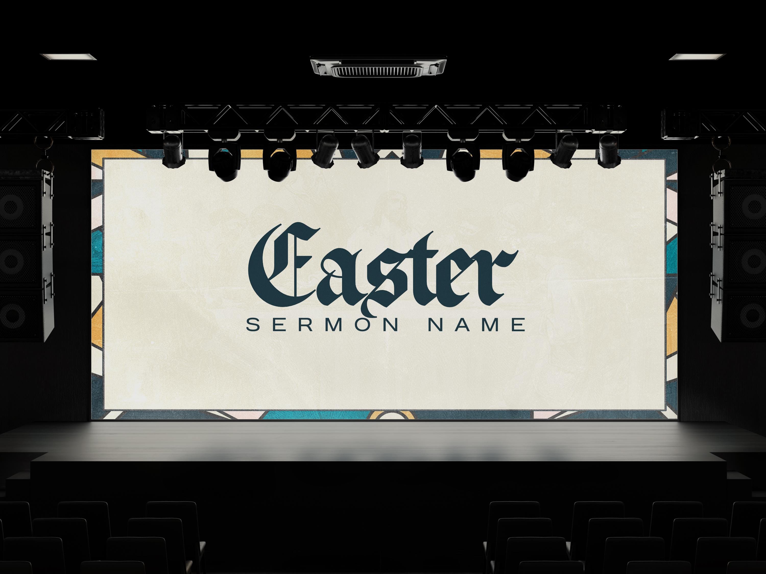 Editable Easter Church Graphics: Canva Templates for Sermon, Social ...