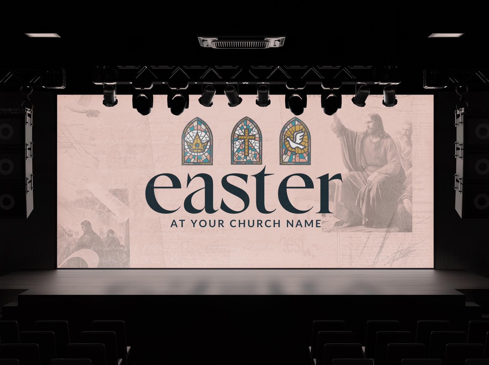 Editable Easter Church Graphics: Canva Template for Easter Sermon - Etsy