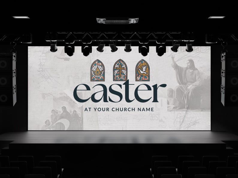 Editable Easter Church Graphics: Canva Template for Easter Sermon - Etsy