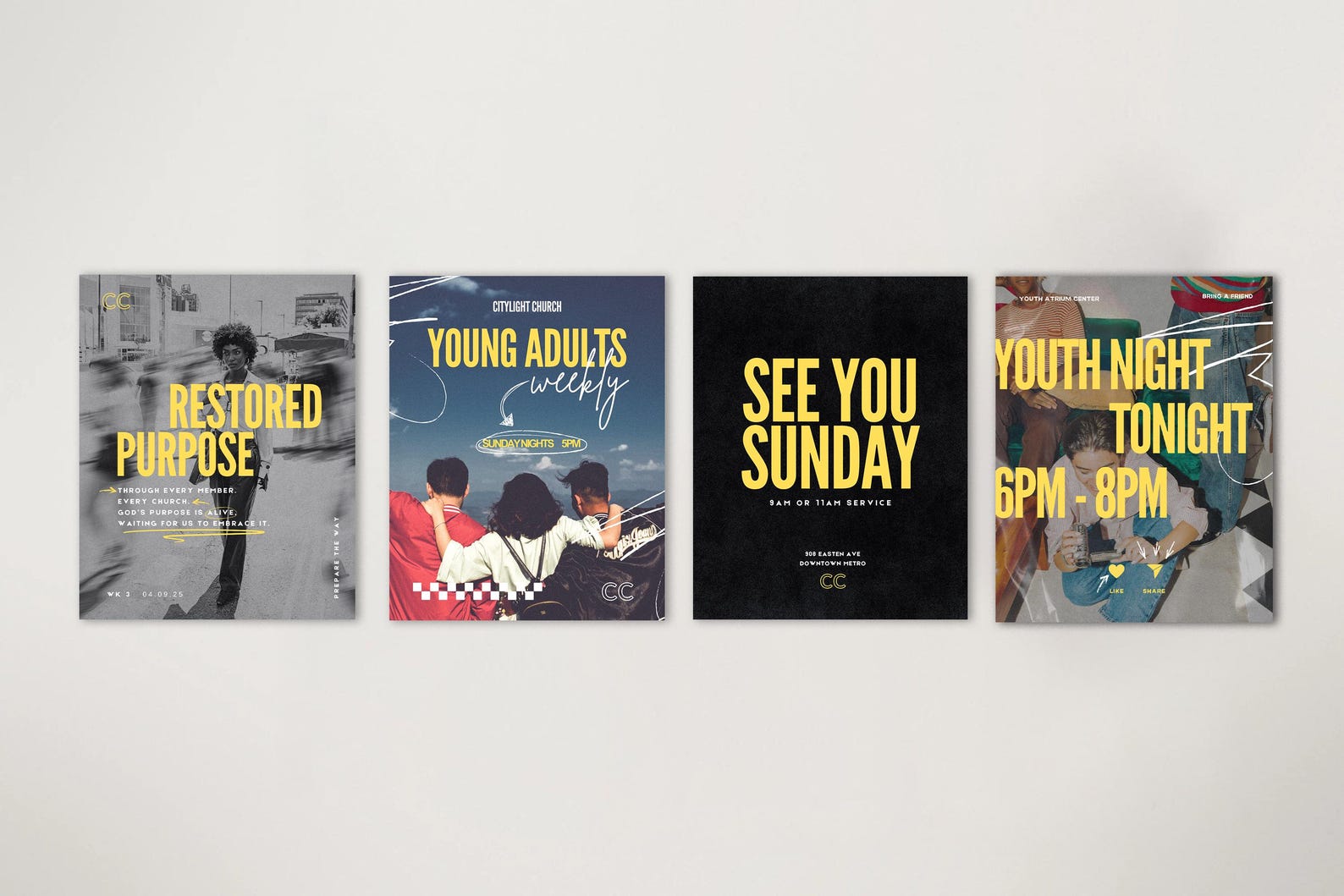 Editable Church Social Media Pack: Canva Templates for Church Invites ...
