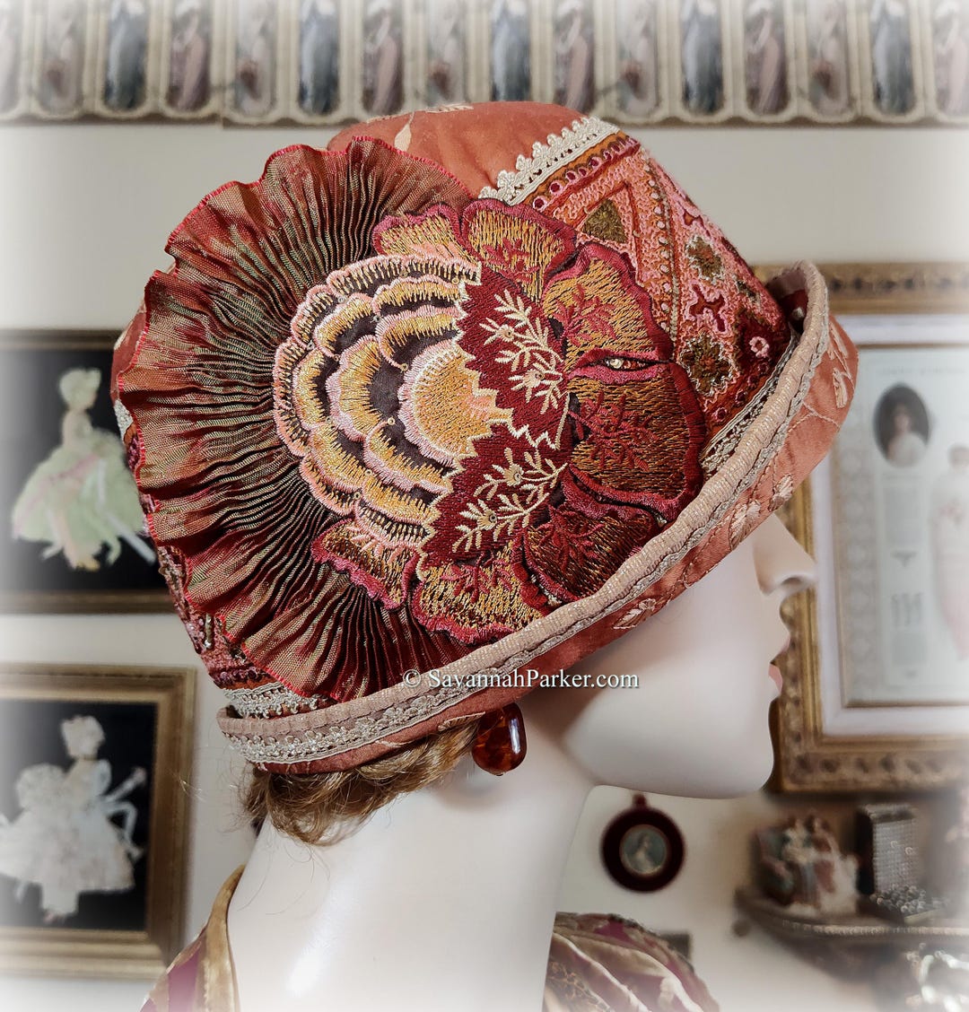 Vintage Style 1920s Autumn Exquisite Antique Silk Hand Embroidery ...