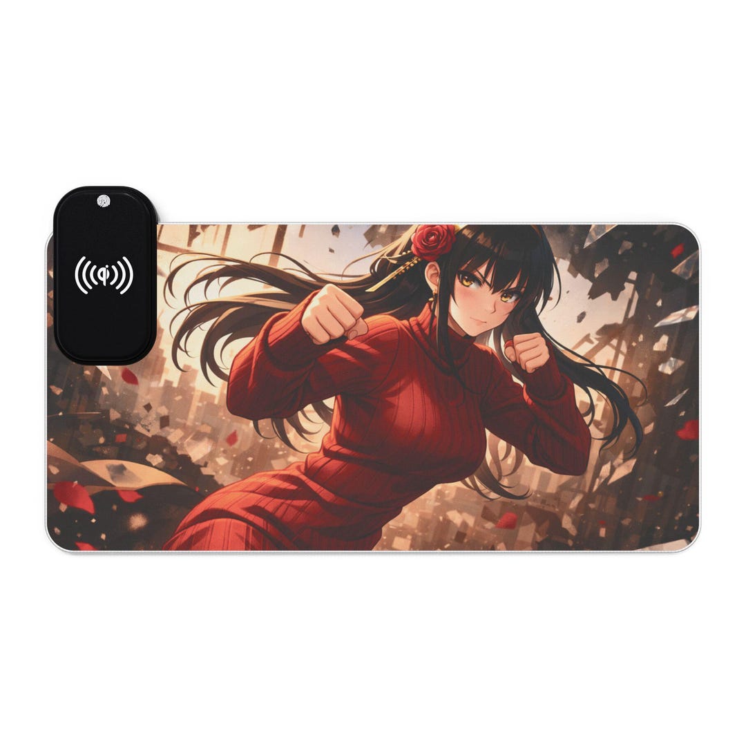 Yor Forger Spy X Family Gaming Mouse Pad Desk Mat RGB LED Wireless ...