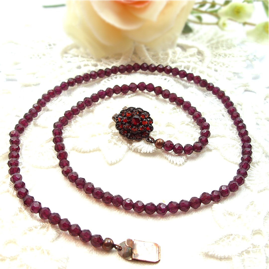 Vintage Genuine Garnet Ball Chain & Garnet Box Clasp 240702ac - Etsy