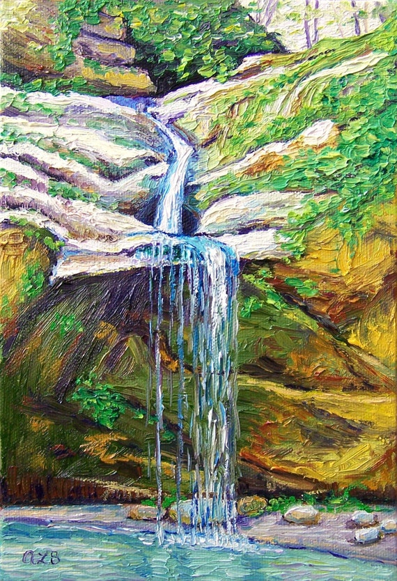 Lower Falls Hocking Hills State Park Original Oil Painting | Etsy