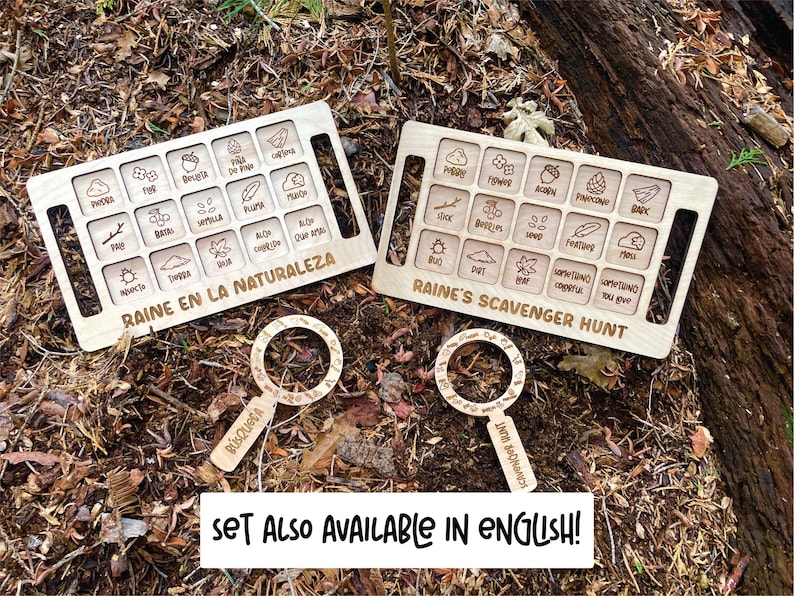 Spanish Outdoor Scavenger Hunt Board | Toddler Play | Montessori ...