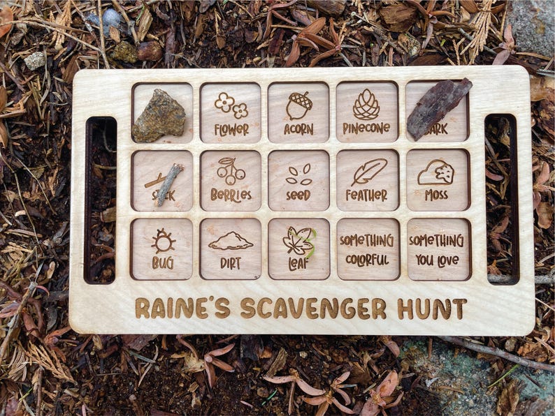 Outdoor Scavenger Hunt Board | Toddler Play | Montessori | Personalized ...