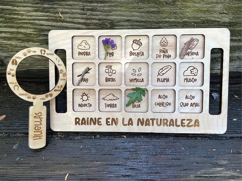Spanish Outdoor Scavenger Hunt Board | Toddler Play | Montessori ...
