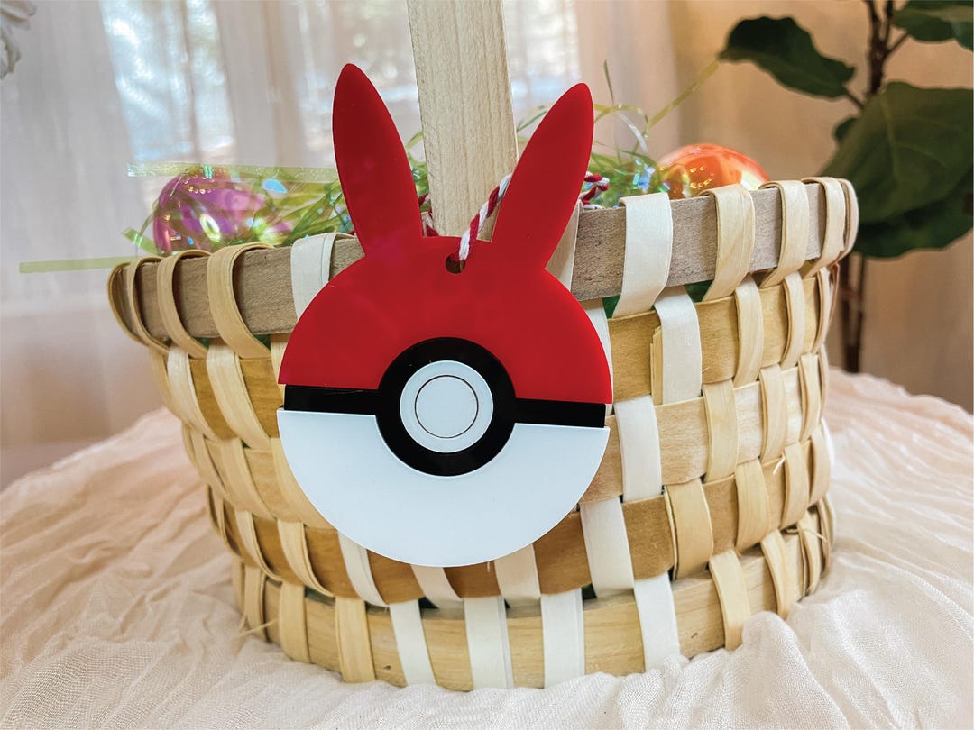 Personalized Pokeball Easter Basket Tag | Pokemon Inspired Gift | Anime ...