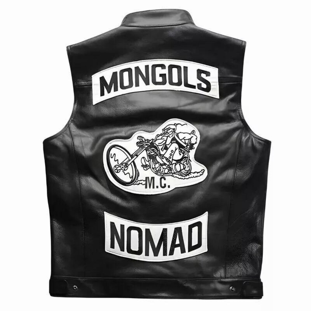 MONGOLS Handmade Leather Vest, Biker Leather Vest, Custom Made Vest for ...