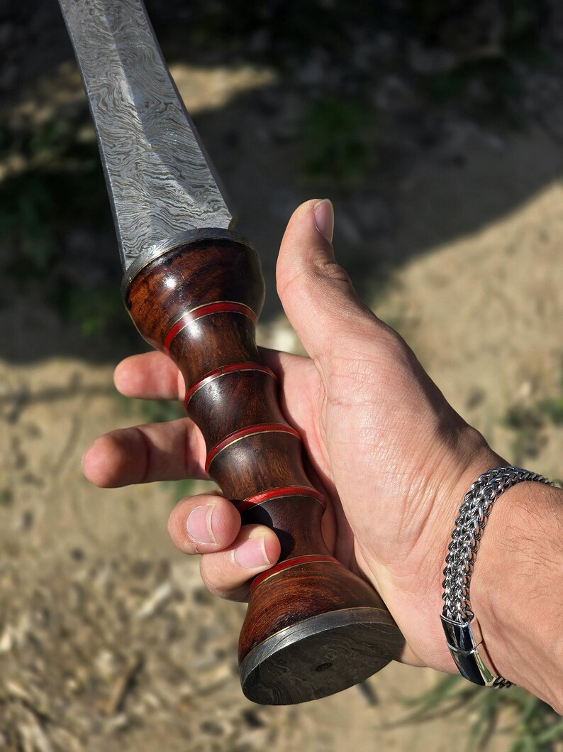 Hand-forged Damascus Roman Gladius Sword – Authentic Design With Wooden ...